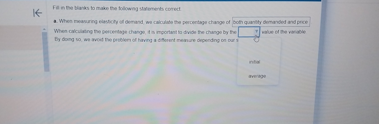 Solved Fill in the blanks to make the following statements | Chegg.com