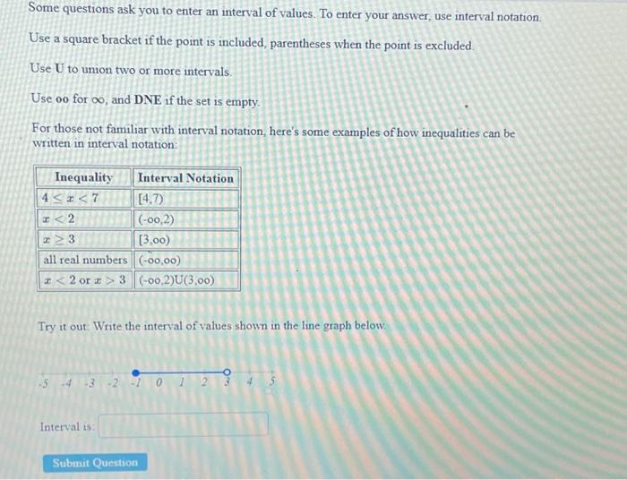 Solved Some questions ask you to enter an interval of | Chegg.com