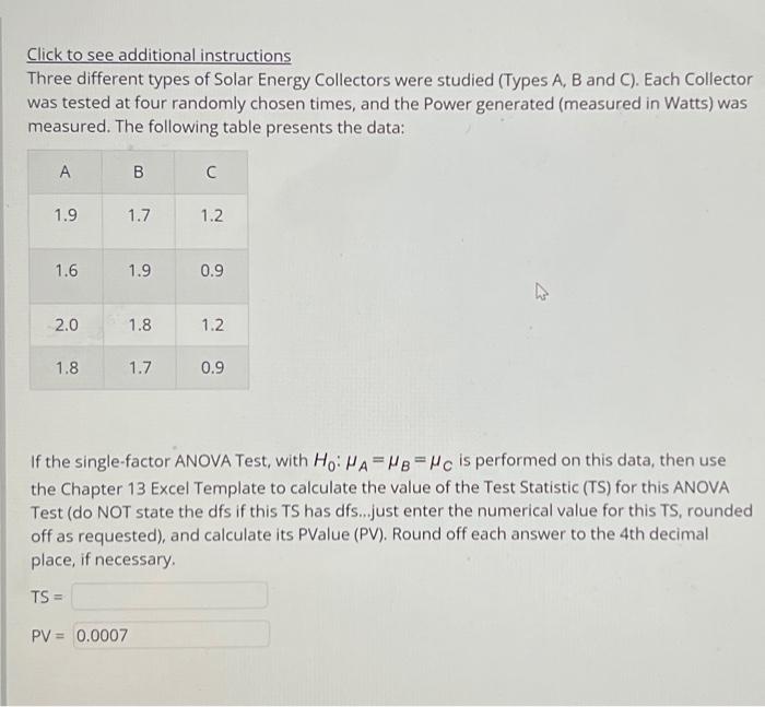 Solved Please explain using excel anova table. Three | Chegg.com
