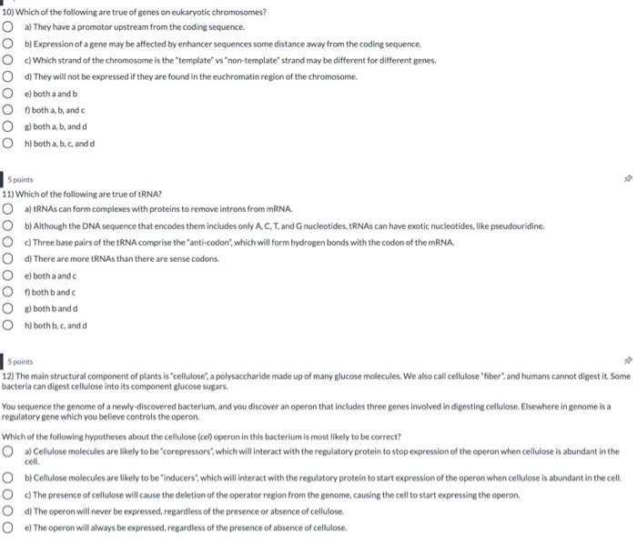 Solved 10) Which of the following are true of genes on | Chegg.com