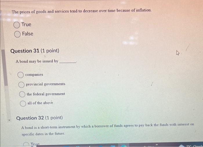 Solved The prices of goods and services tend to decrease | Chegg.com