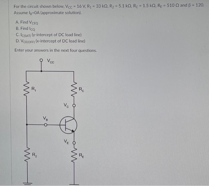 Solved For the circuit shown below, VCC=16 | Chegg.com