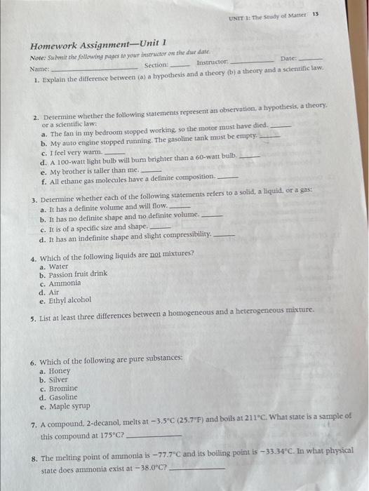 Solved Homework Assignment Unit 1 Note Swewit The Following