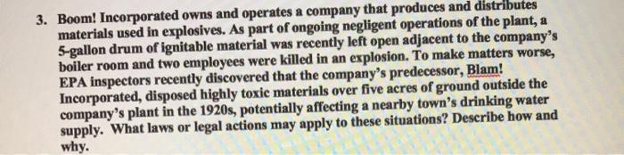 Solved 3. Boom! Incorporated owns and operates a company | Chegg.com