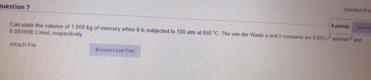 Solved Calculate the volume of 1.000 kg of mercury when it | Chegg.com
