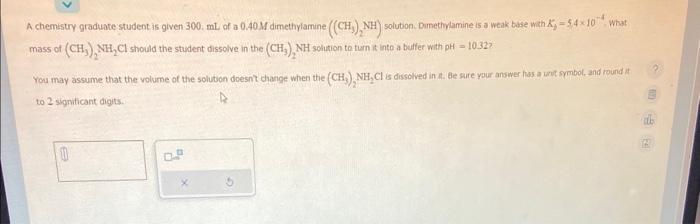 Solved A chemistry graduate student is given 300.mL of a | Chegg.com
