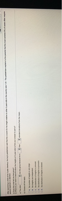 Solved r e for his height relative to other 2-year-old in | Chegg.com