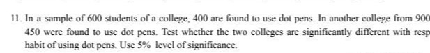 Solved In a sample of 600 ﻿students of a college, 400 ﻿are | Chegg.com