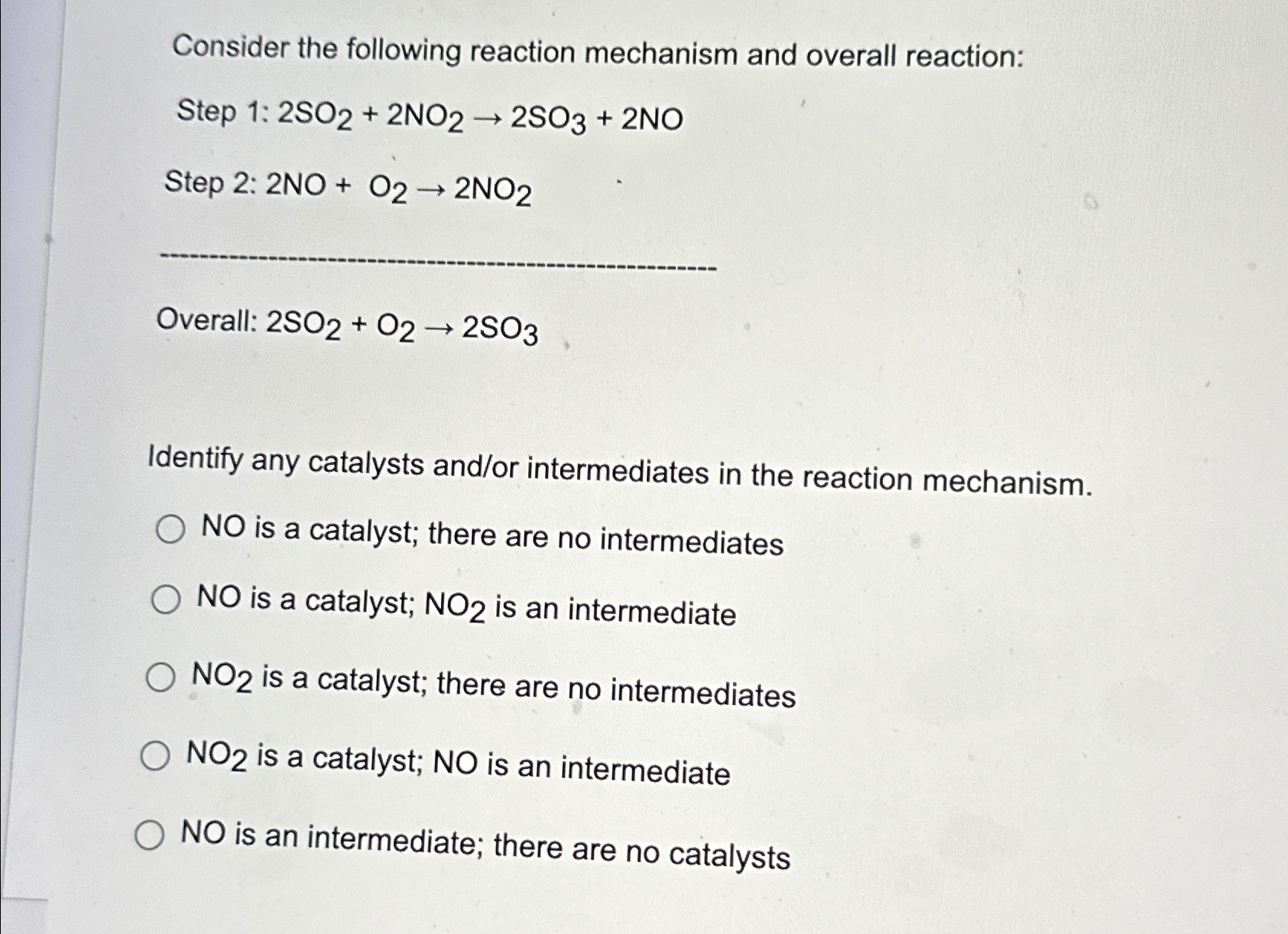 Solved Consider the following reaction mechanism and overall | Chegg.com