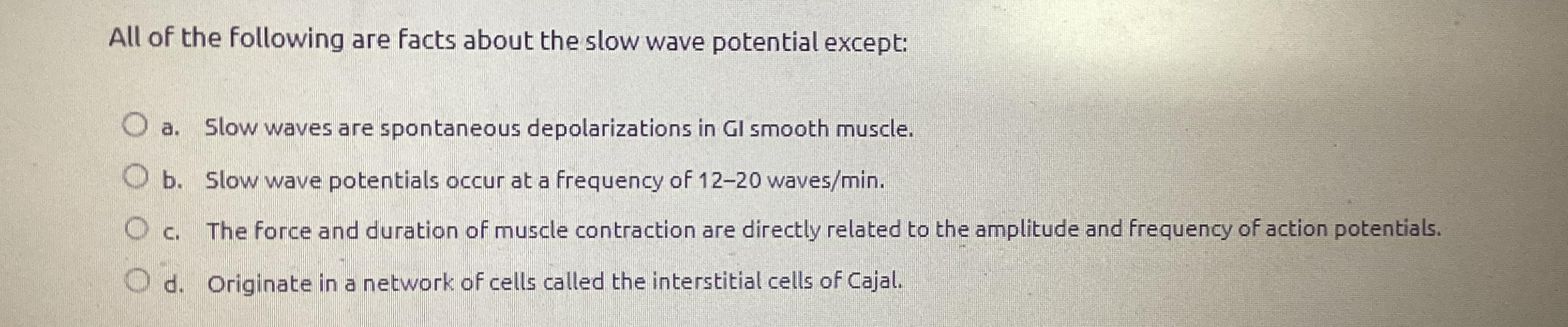 Solved All of the following are facts about the slow wave | Chegg.com
