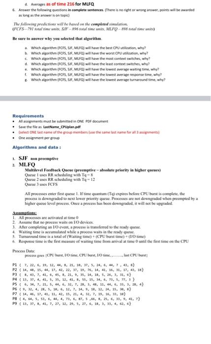 Solved CPU scheduler Programming Assignment Assignment 1: | Chegg.com
