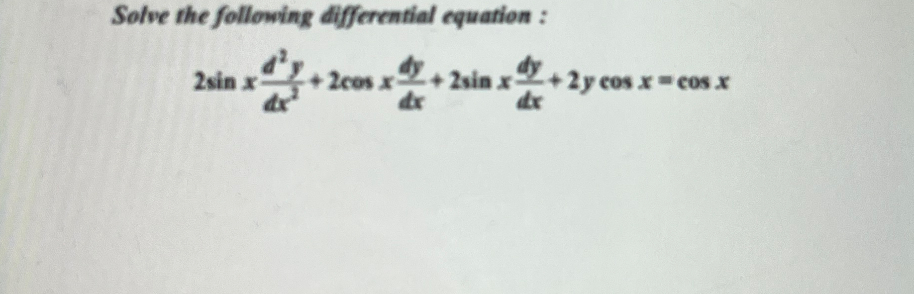 Solve the following differential equation | Chegg.com