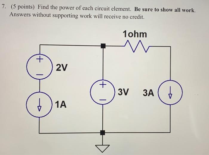 Solved ( 5 points) Find the power of each circuit element. | Chegg.com