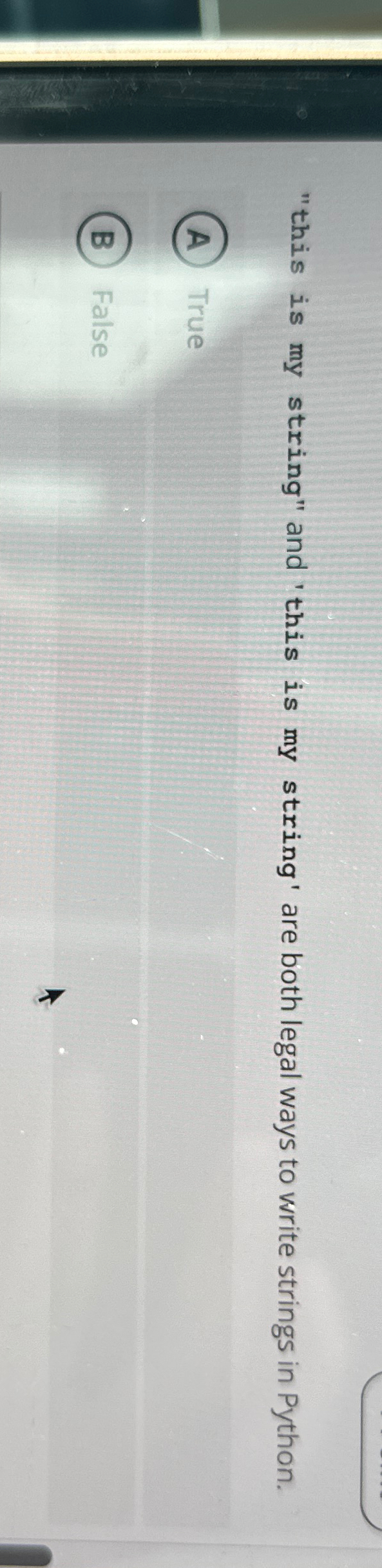 Solved "this is my string" and 'this is my string' are both | Chegg.com