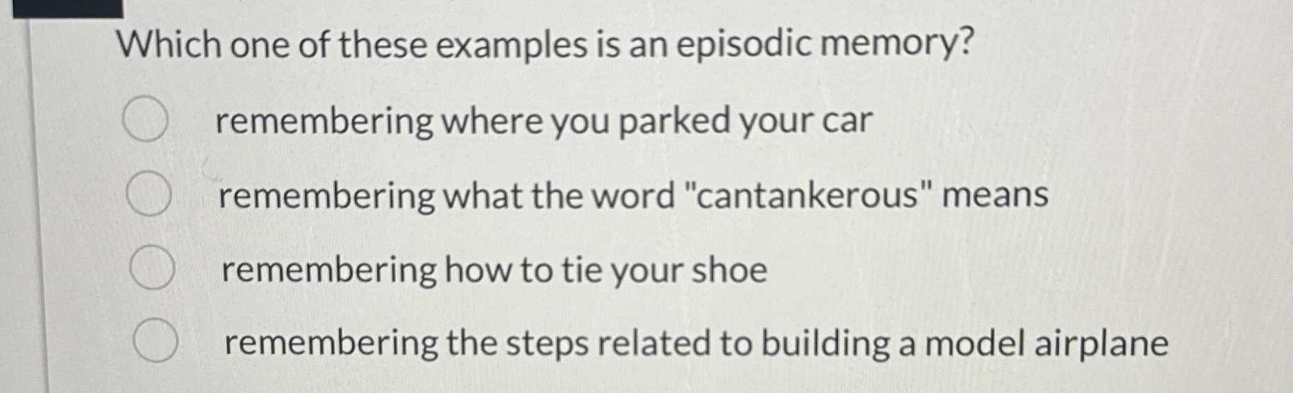 Solved Which one of these examples is an episodic | Chegg.com