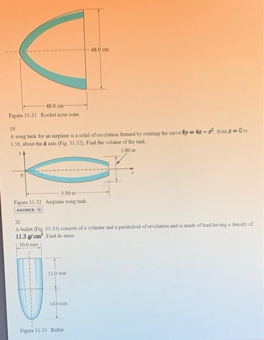 Solved WORKED SOLUTION Exercise 4 . Volumes by Integration | Chegg.com