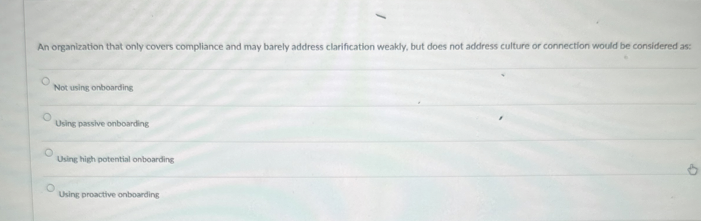 Solved An organization that only covers compliance and may | Chegg.com