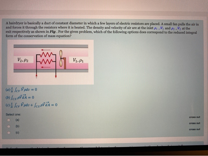 Solved A hairdryer is basically a duct of constant diameter | Chegg.com