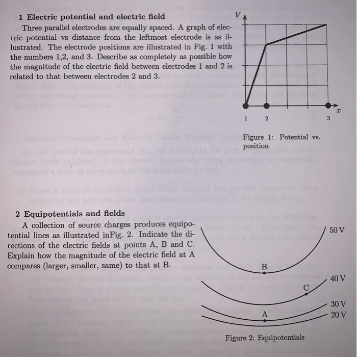 Solved 1 Electric potential and electric field Three | Chegg.com