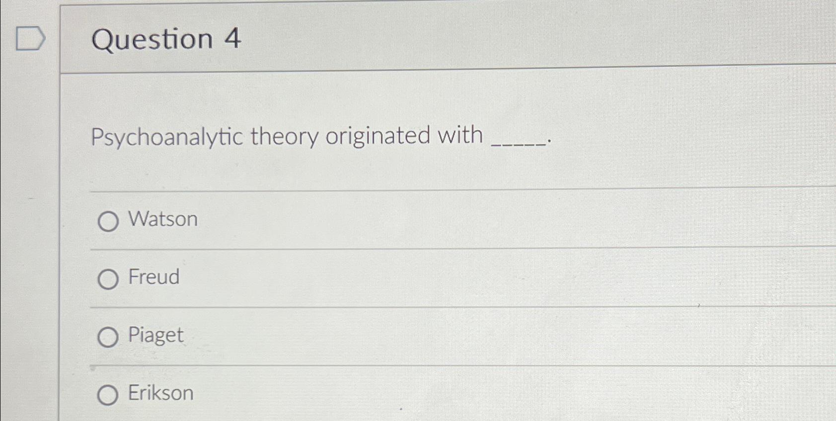 Solved Question 4Psychoanalytic theory originated | Chegg.com
