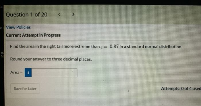Solved Question 1 of 20