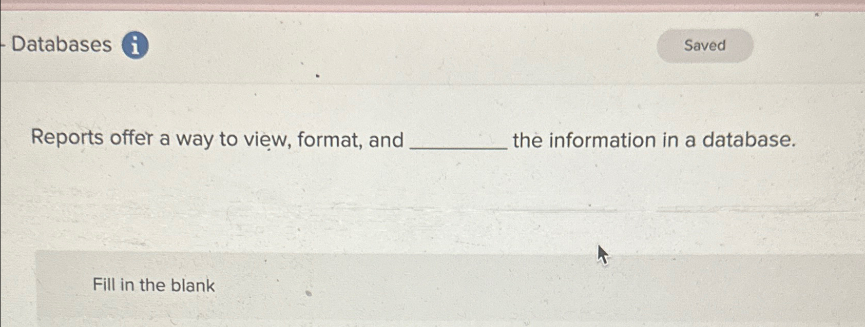 Solved Databases iReports offer a way to view, format, and | Chegg.com
