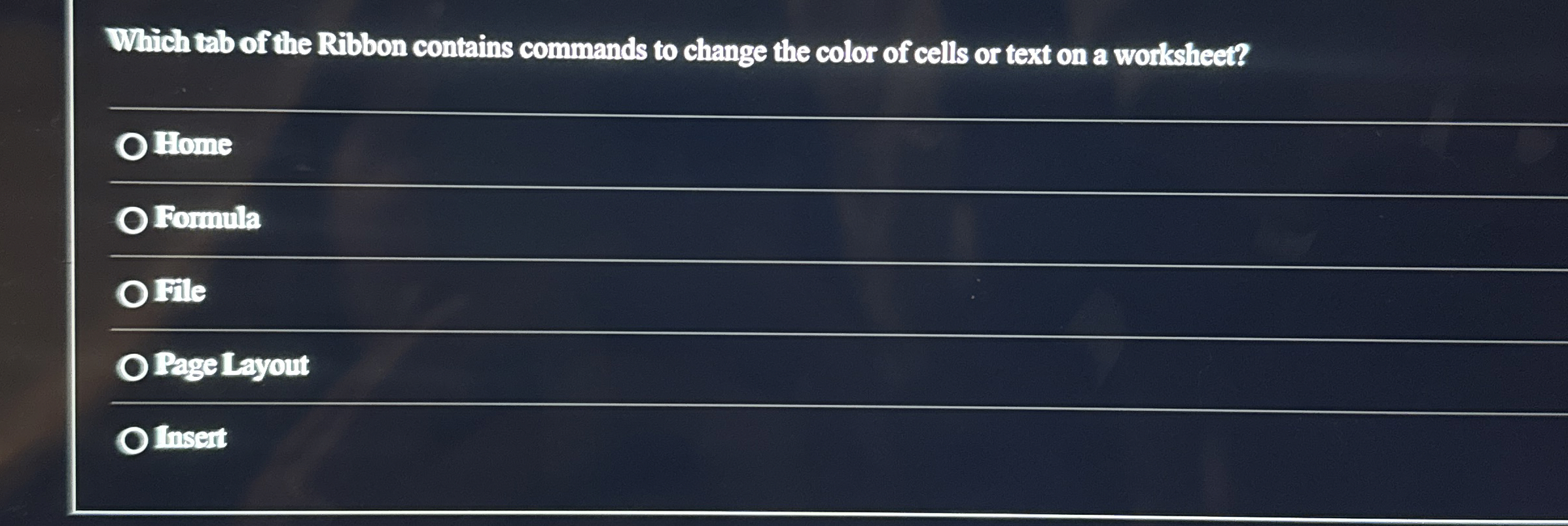 Solved Which tab of the Ribbon contains commands to change | Chegg.com