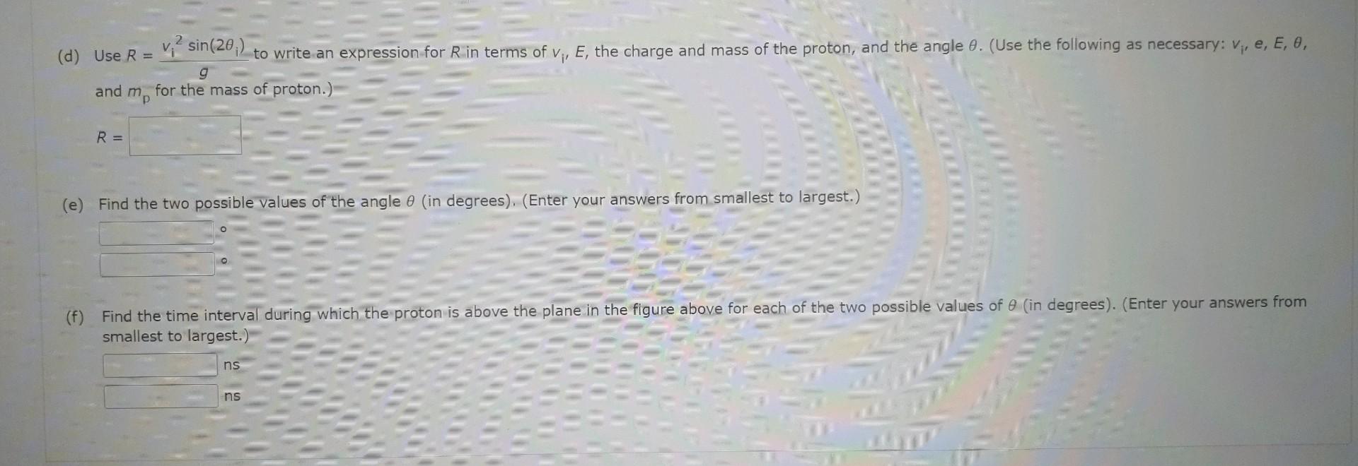 Solved Protons are projected with an initial speed v1=9.52 | Chegg.com