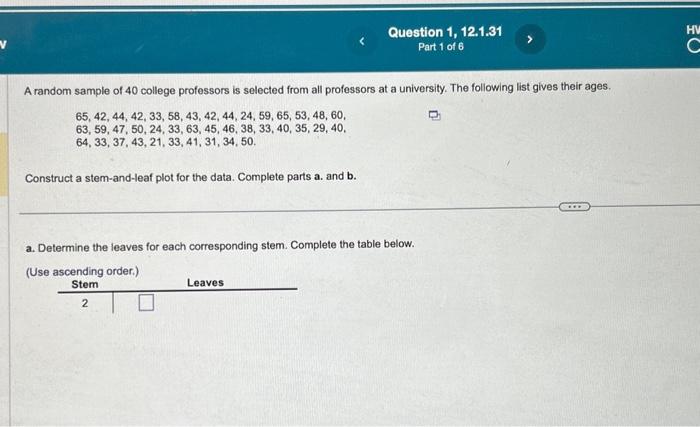 Solved A random sample of 40 college professors is selected | Chegg.com