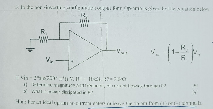 Solved In the non -inverting configuration output form | Chegg.com