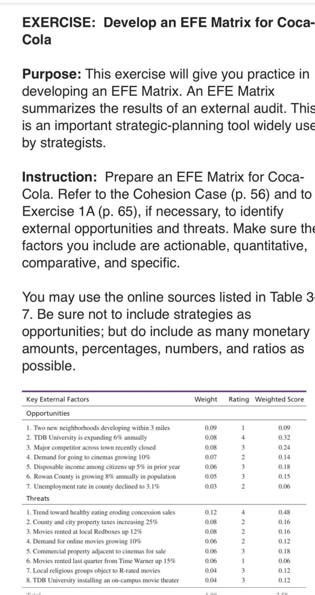 Cola Purpose: This exercise will give you practice in | Chegg.com