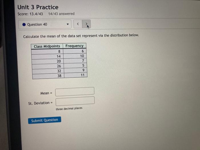 Solved Unit 3 Practice Score: 13.4/43 14/43 answered | Chegg.com