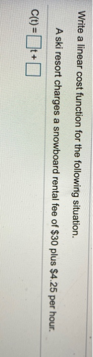Solved Write a linear cost function for the following | Chegg.com