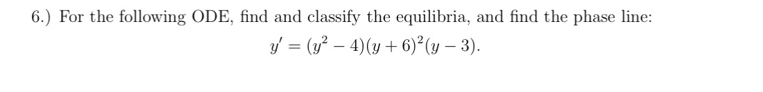 Solved 6.) ﻿For the following ODE, find and classify the | Chegg.com