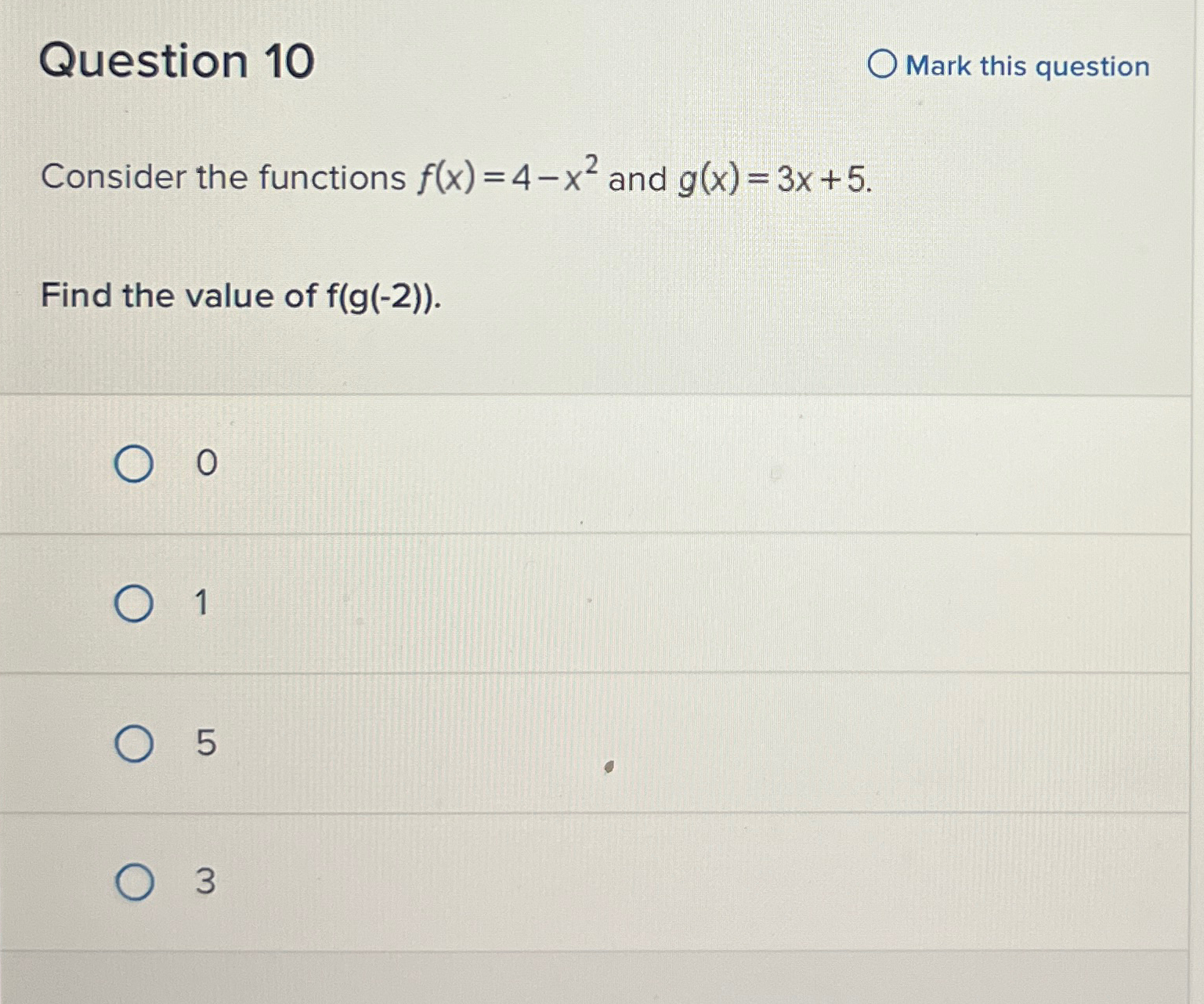 Solved Question 10Mark this questionConsider the functions | Chegg.com