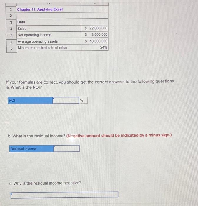 Solved 1 Chapter 11: Applying Excel 2 1 2. 3 4 5 Data 4 | Chegg.com