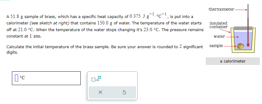 Solved A 51.8g ﻿sample of brass, which has a specific heat | Chegg.com