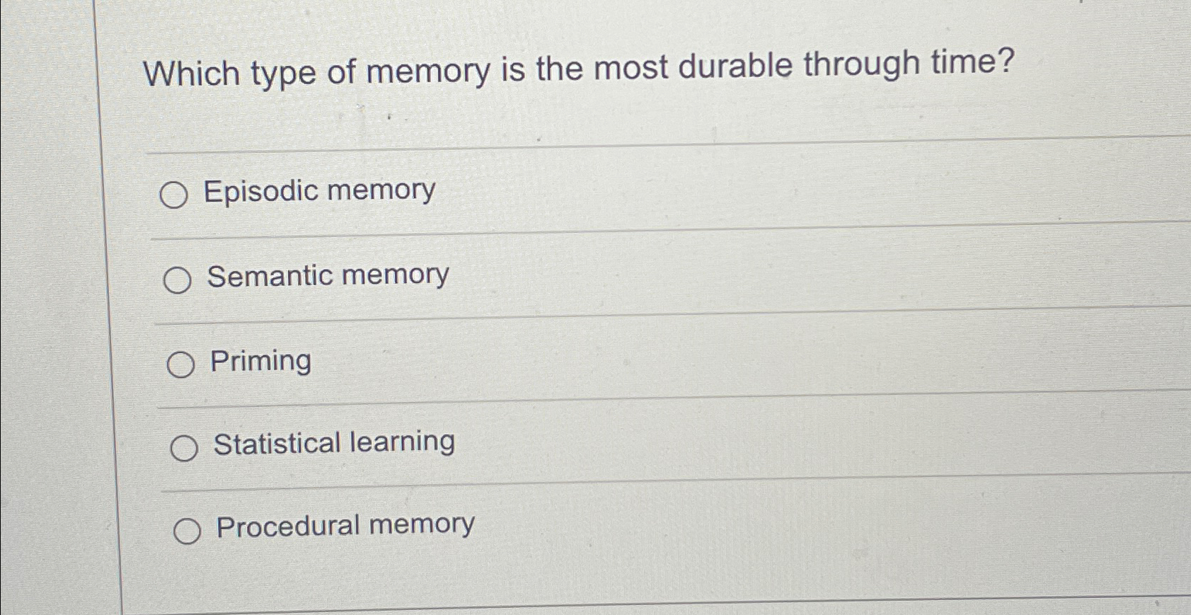 Solved Which type of memory is the most durable through | Chegg.com