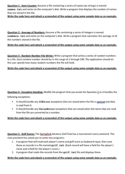 Solved Question 1- Item Counter: Assume a file containing a | Chegg.com