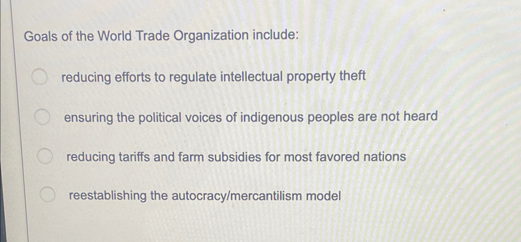 Solved Goals of the World Trade Organization | Chegg.com