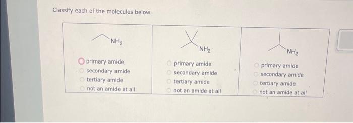 Solved Classify each of the molecules below. Classify each | Chegg.com