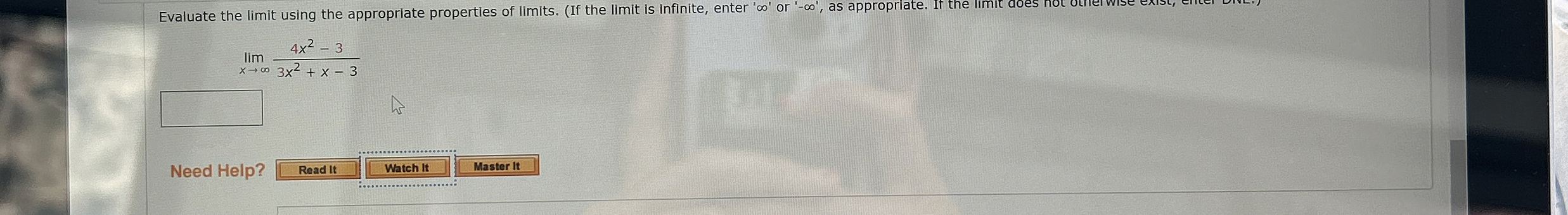 Solved Evaluate the limit using the appropriate properties | Chegg.com