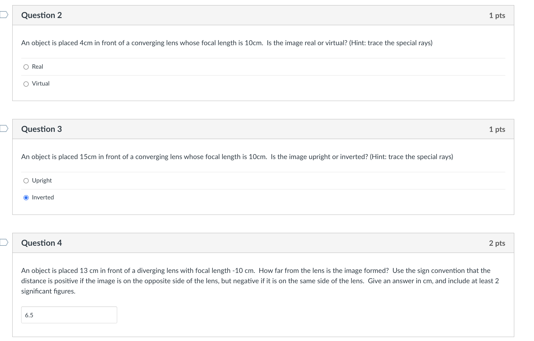 Solved Question 2An object is placed 4cm ﻿in front of a | Chegg.com