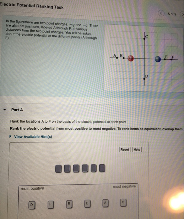 Solved Electric Potential Ranking Task 5 of 9 In the | Chegg.com