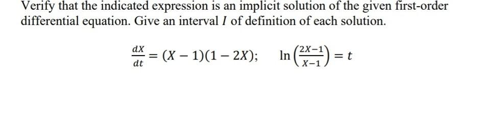 Solved Verify that the indicated expression is an implicit | Chegg.com