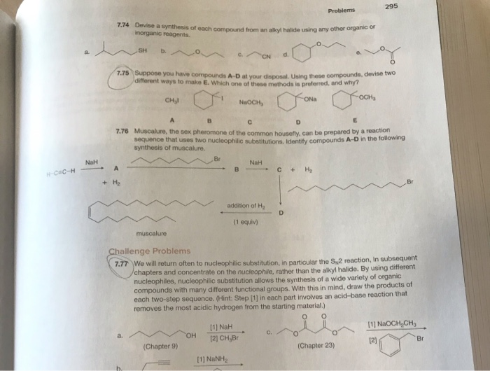 Solved Problems 295 7.74 Devise a synthesis of each compound | Chegg.com
