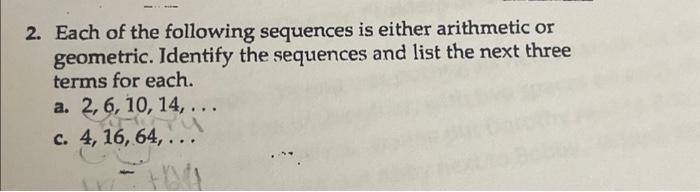 Solved 2. Each of the following sequences is either | Chegg.com