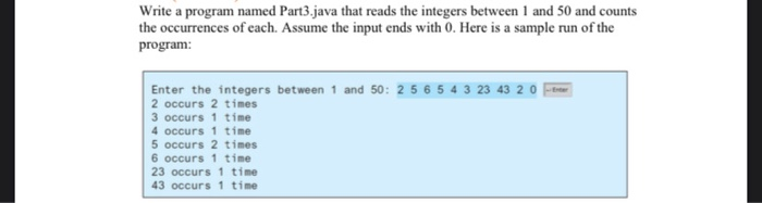 Solved Write a program named Part3.java that reads the | Chegg.com