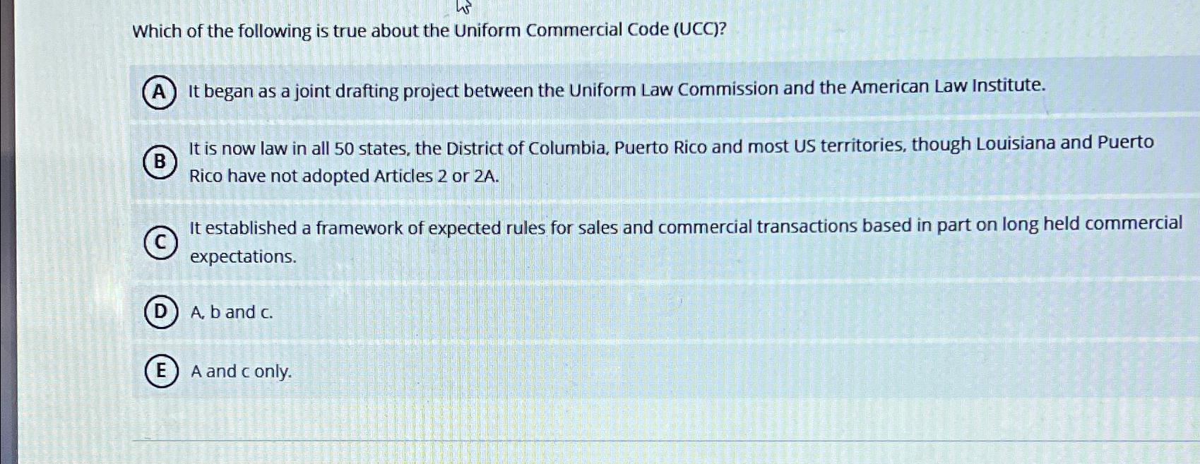 Solved Which of the following is true about the Uniform | Chegg.com