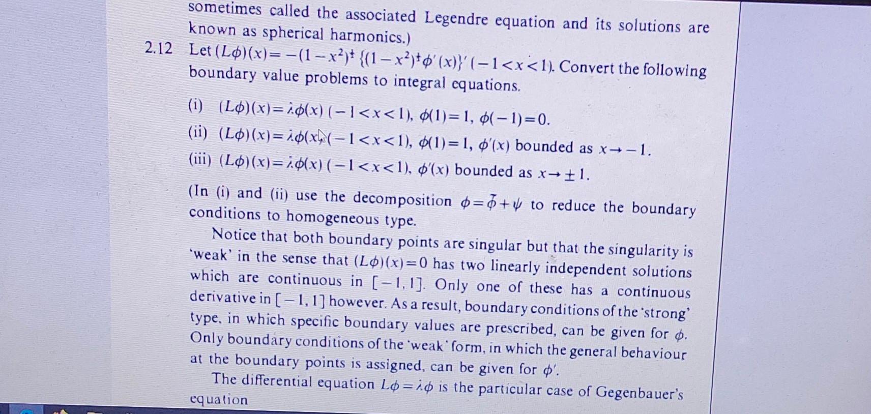 Solved sometimes called the associated Legendre equation and | Chegg.com